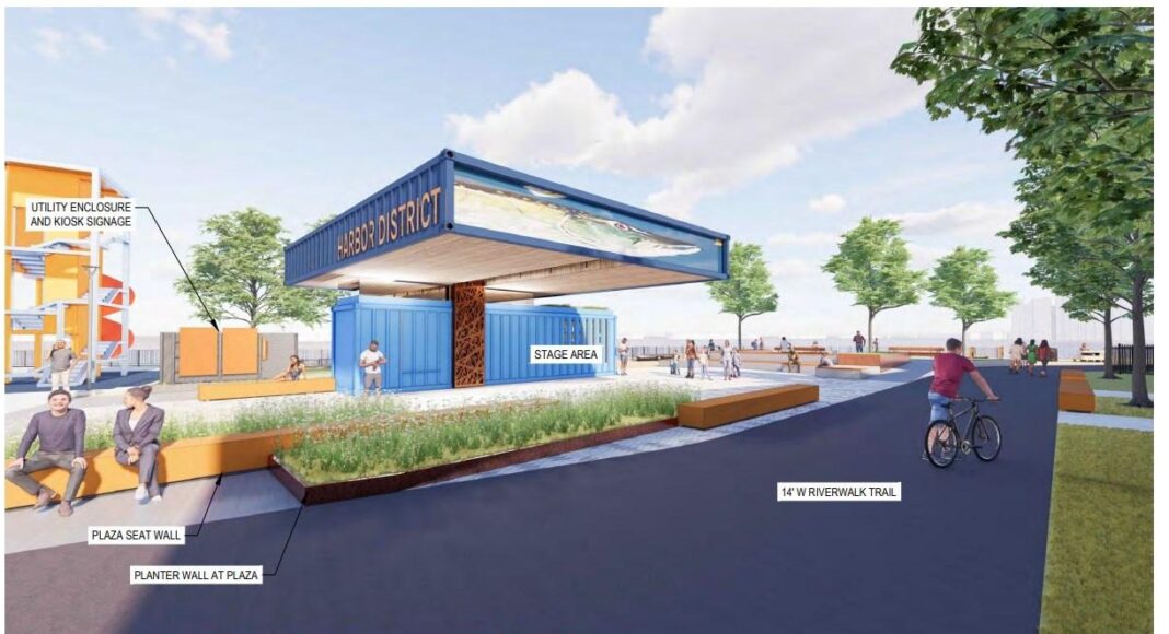 Design plans unveiled for Harbor District Riverwalk project