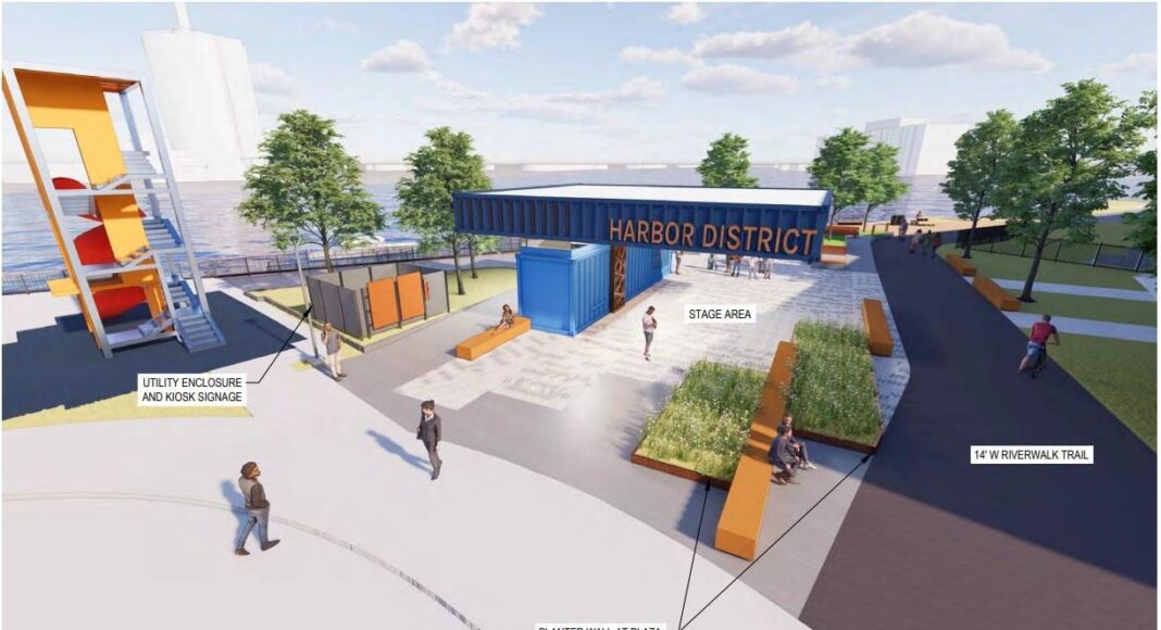Design plans unveiled for Harbor District Riverwalk project