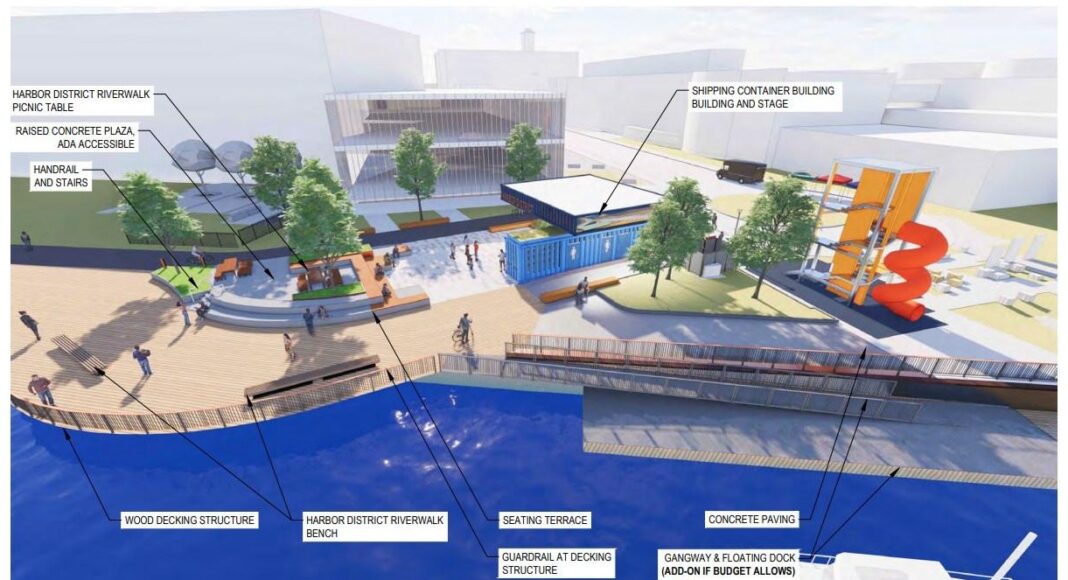 Design plans unveiled for Harbor District Riverwalk project