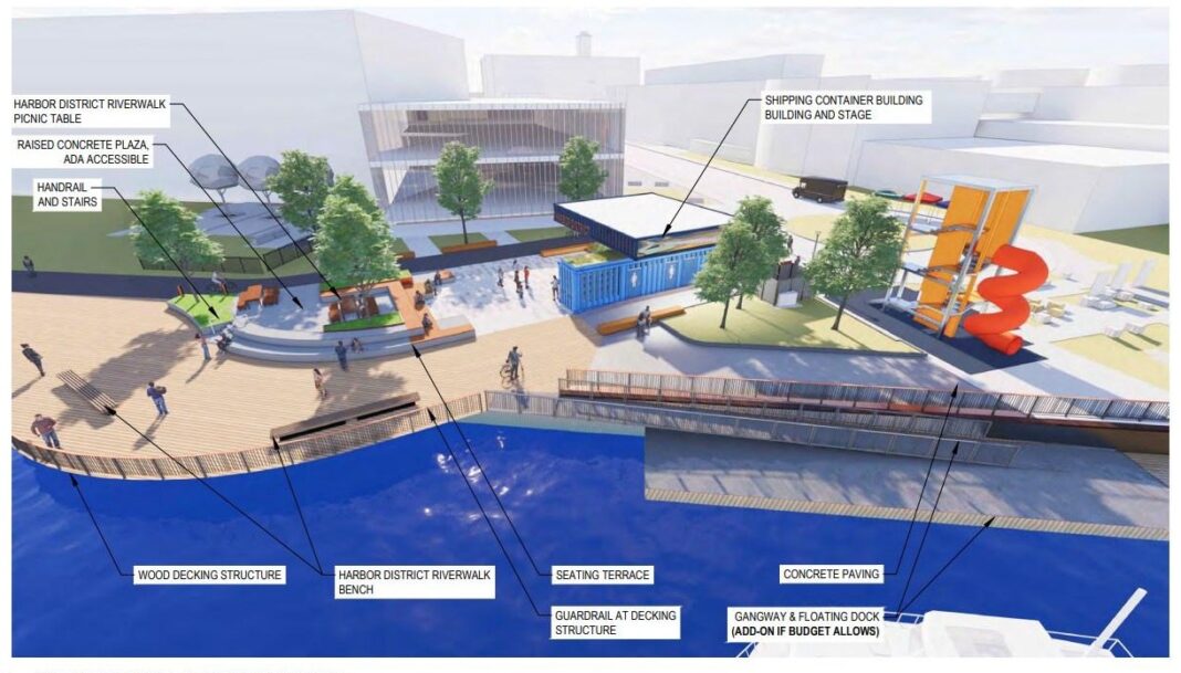 Design plans unveiled for Harbor District Riverwalk project