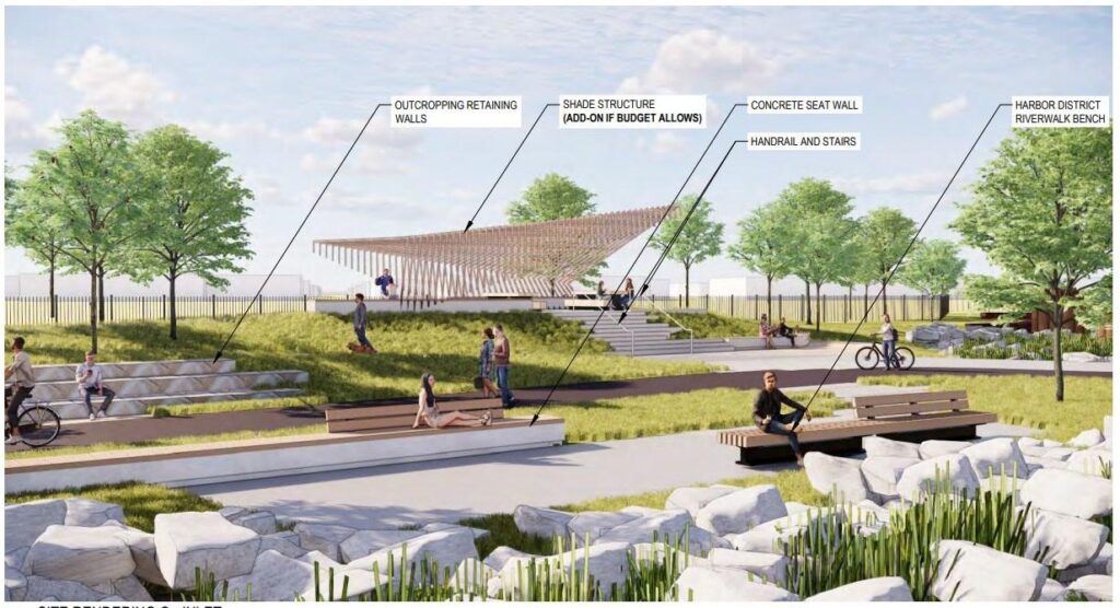 Design plans unveiled for Harbor District Riverwalk project