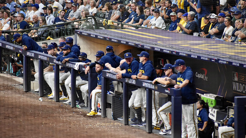 See photos from Brewers playoff series opener at American Family Field